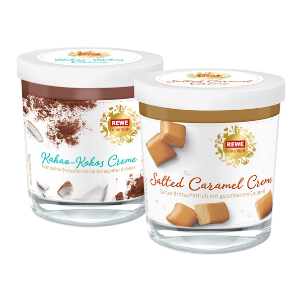 REWE Feine Welt Salted Caramel und Kakao-Kokos Creme im Test - REWE ...